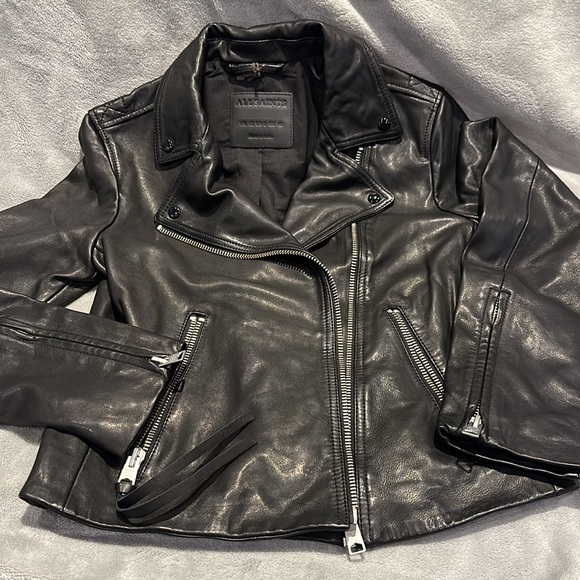 All Saints | Jackets & Coats | All Saints Dalby Leather Biker Jacket ...